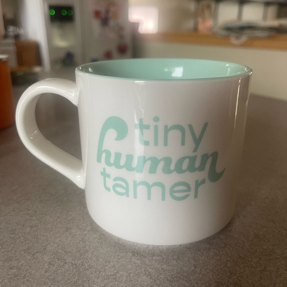Dining | Tiny Human Tamer White And Mint Mug | Poshmark